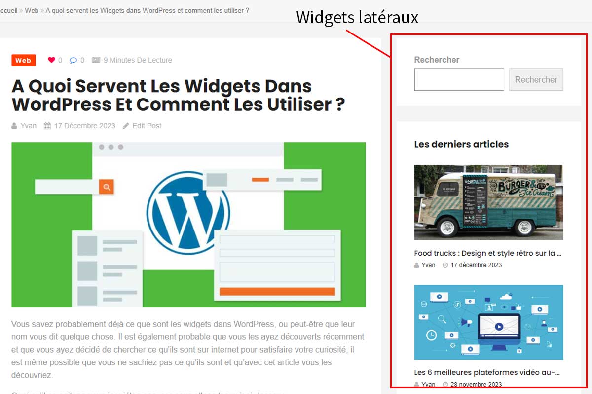 Que sont les widgets Wordpress et à quoi servent-ils